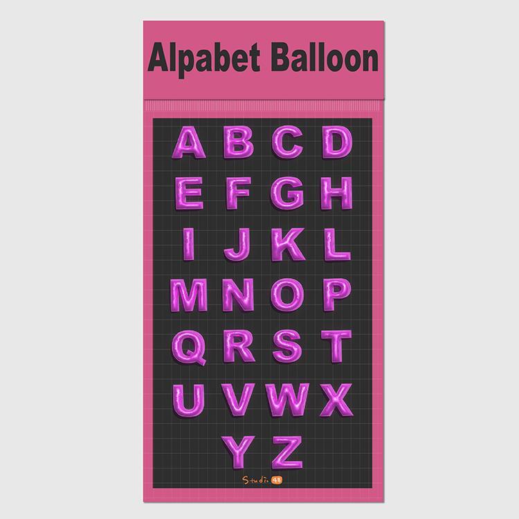 Alphabet balloon sticker | alphabet letters | Webudding