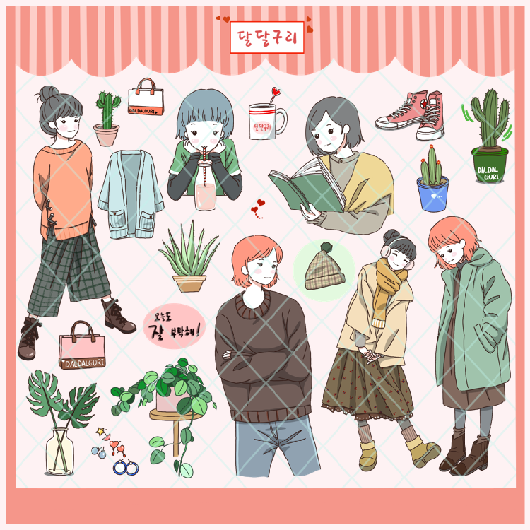 Deco sticker | hand-drawing style illustration | Webudding