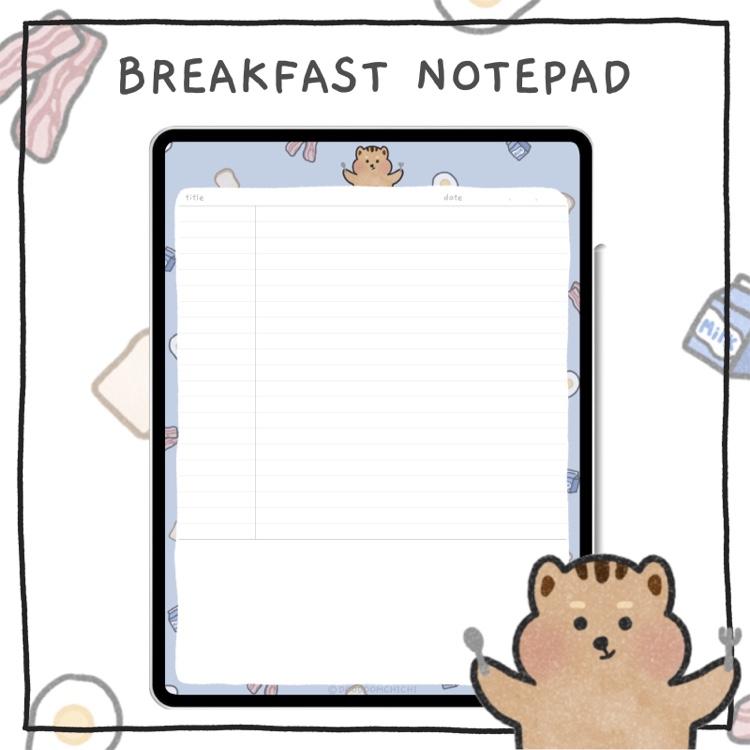 Breakfast notepad set | Webudding