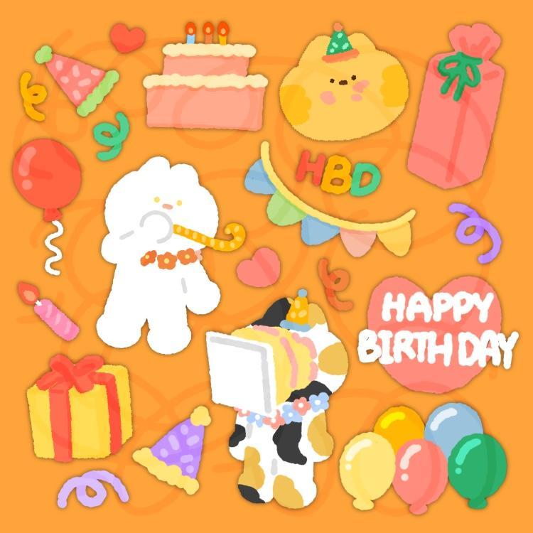 Happy birthday party sticker | Webudding