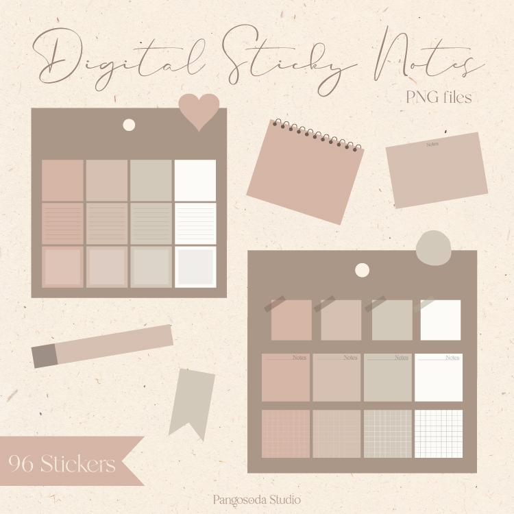 Neutral Sticky Note, Beige Stickers | Webudding