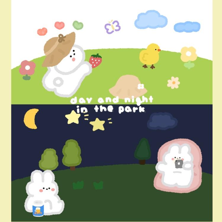 Day and night in the park ? sticker | Webudding