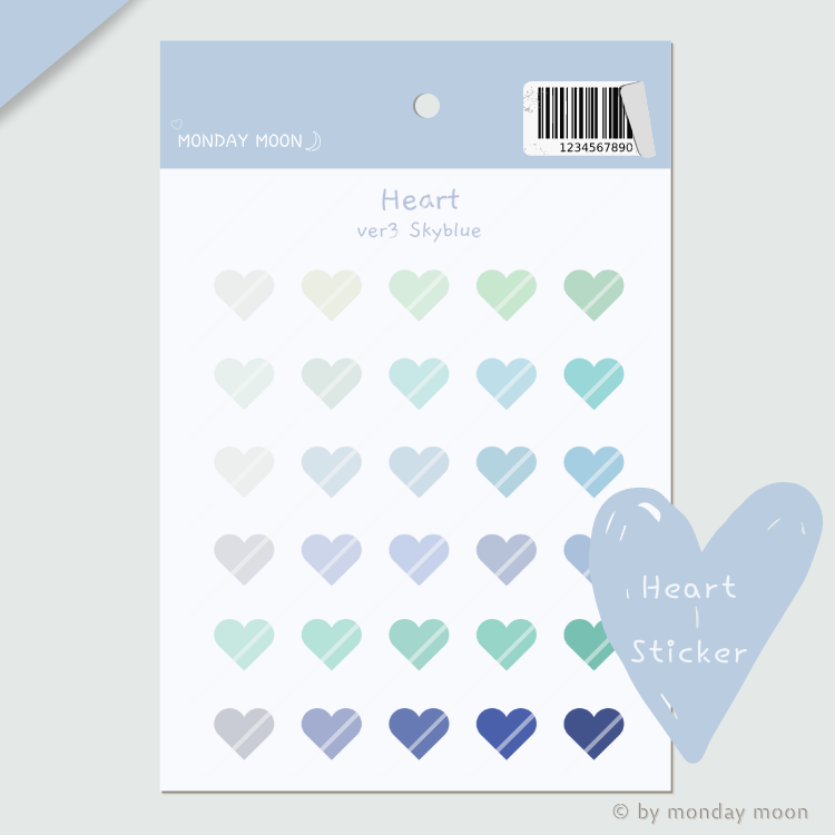 Simple heart sticker | skyblue | Webudding