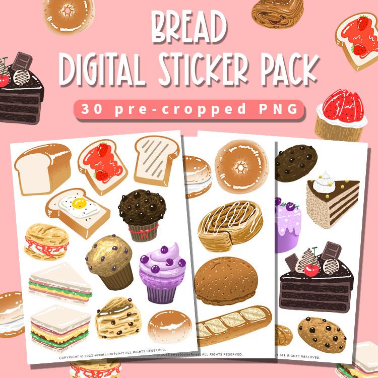 Bread digital sticker pack | Webudding