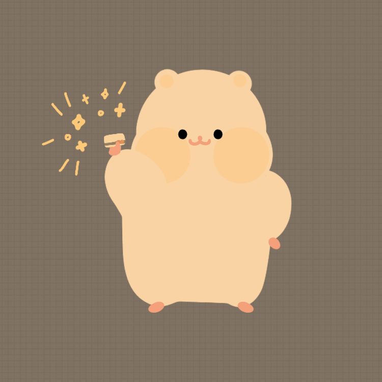 Flexing golden nugget hamster sticker | cute animal character | Webudding