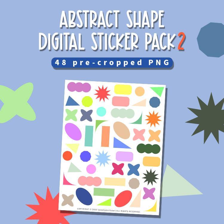 Abstract shape digital sticker pack 2 | Webudding