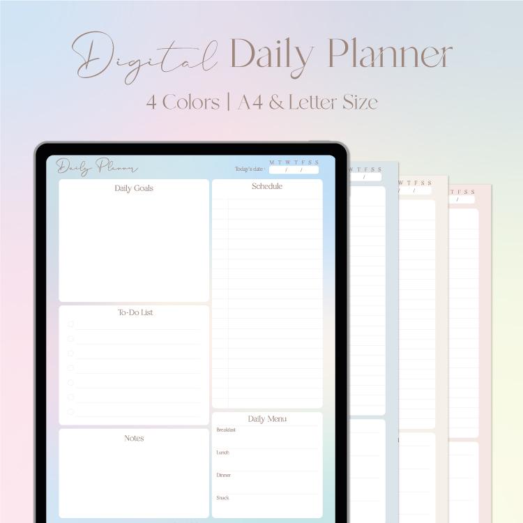 Digital Daily Planner- Daily Check In Template, To Do List Template, Productive Daily Planner ...