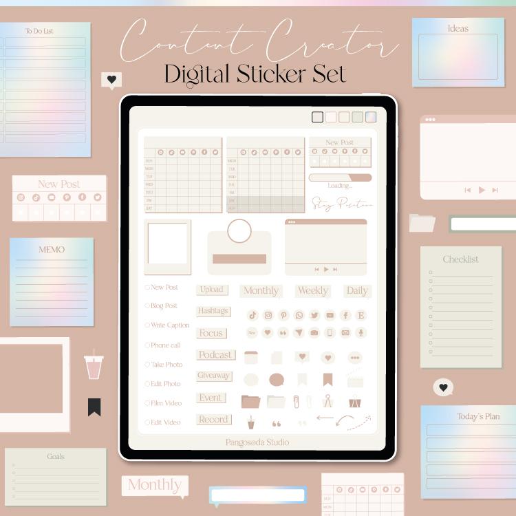 컨텐츠 크리에이터 디지털 스티커 | 블로그, SNS | 위버딩
