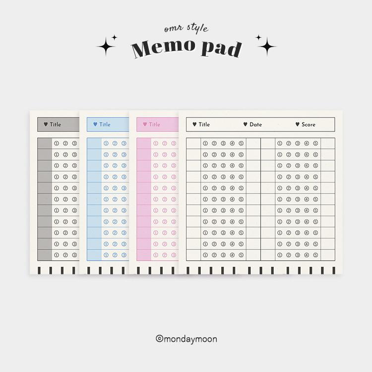 OMR Card Dual Memopad | 4 colors | Webudding