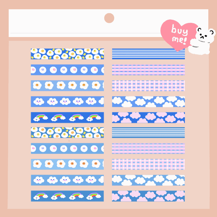 Sky doodle washi tape sticker | Webudding