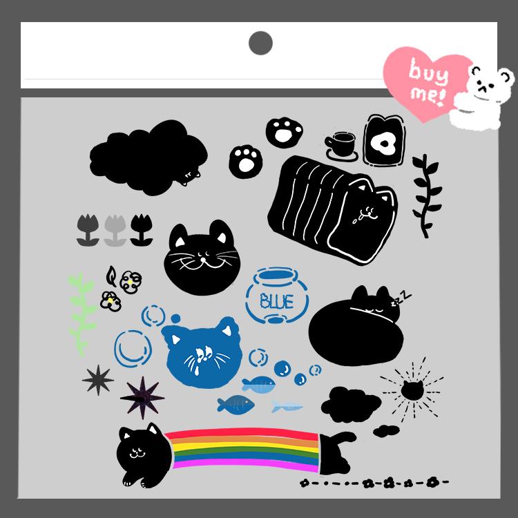 Black cat sticker | Webudding