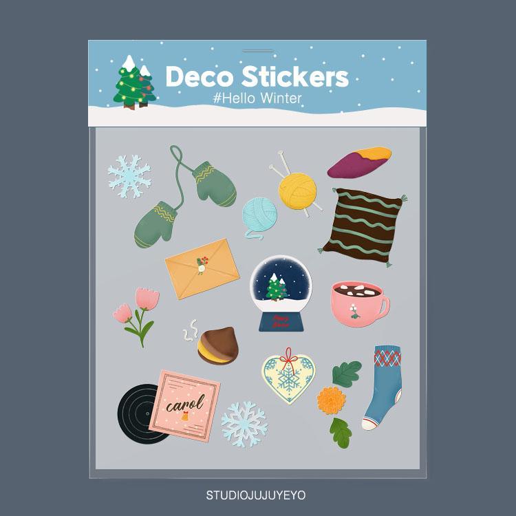 Hello winter decorative sticker | Webudding