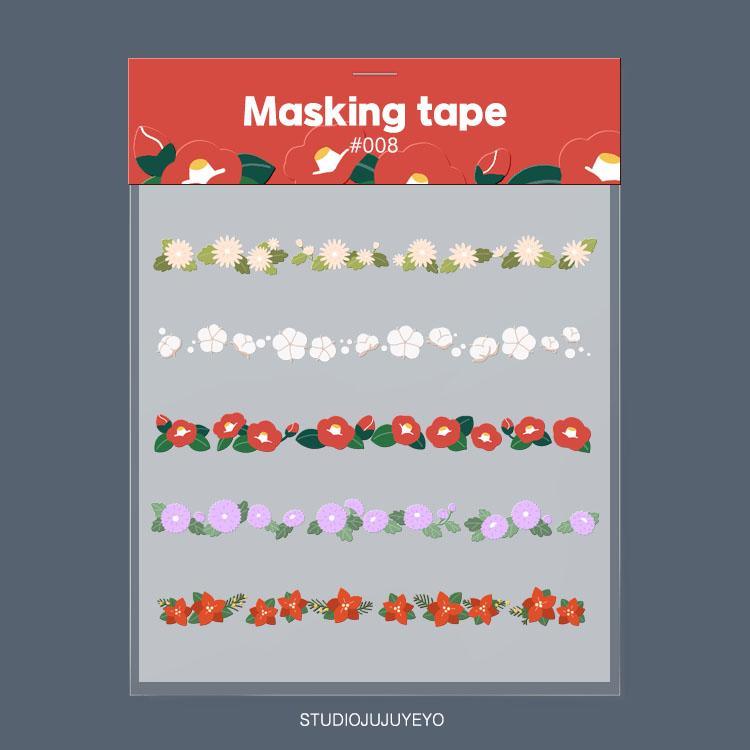 Washi tape sticker #008 | flower pattern | Webudding