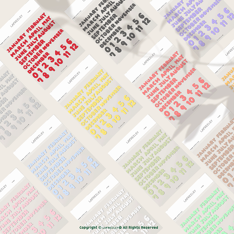 Chubby Month & Number sticker | Webudding