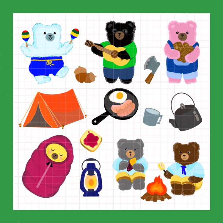 Mi-bear sticker | Enjoy camping! | Webudding