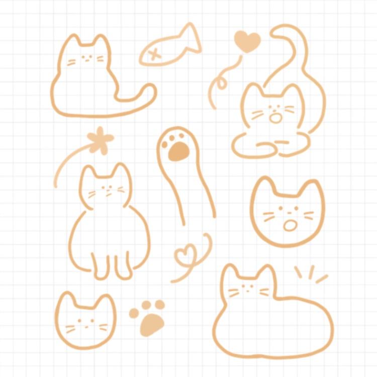 하찮은 고양이 스티커 | 위버딩
