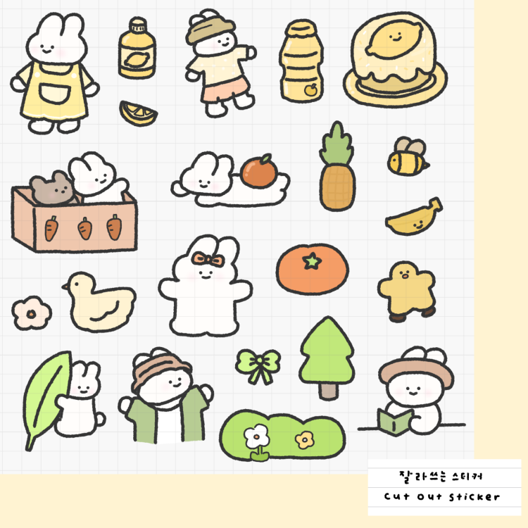 Yellow, orange, green sticker / cut-out sticker | Webudding