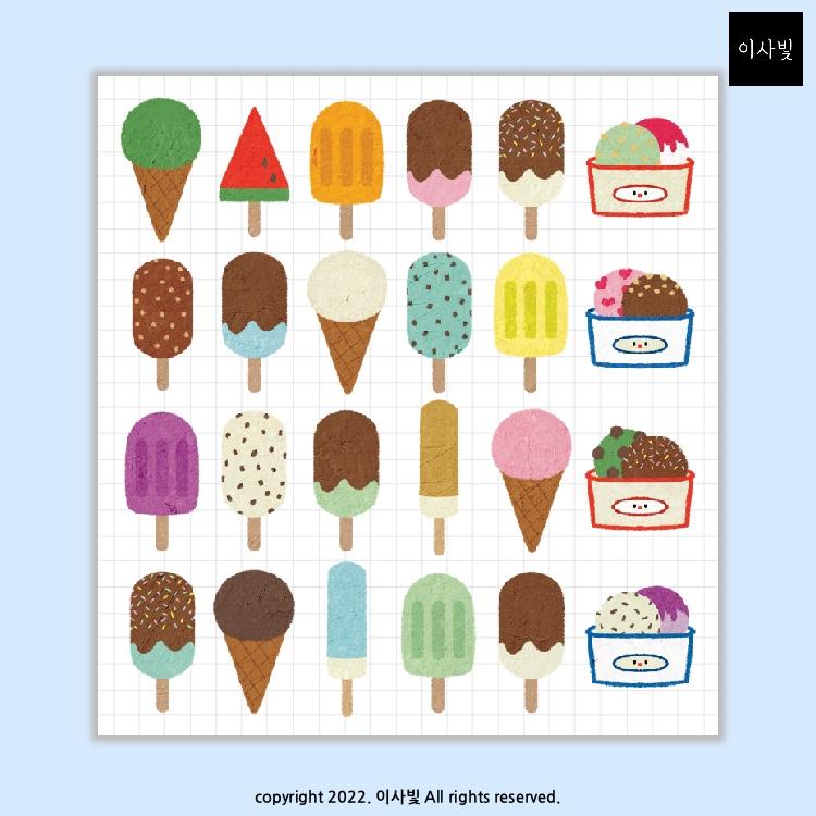 Ice cream Sticker│oil pastel | Webudding