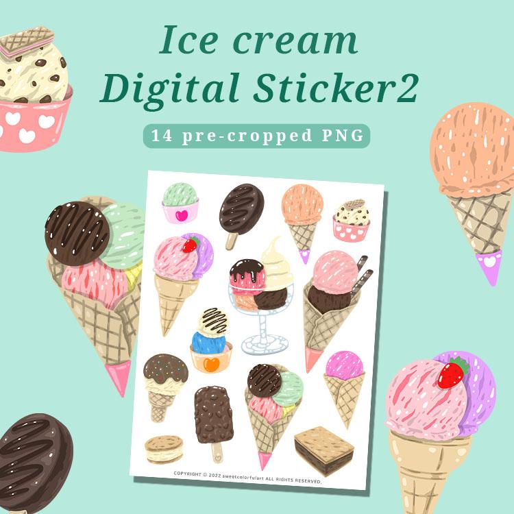 Ice cream digital sticker 2 | Webudding