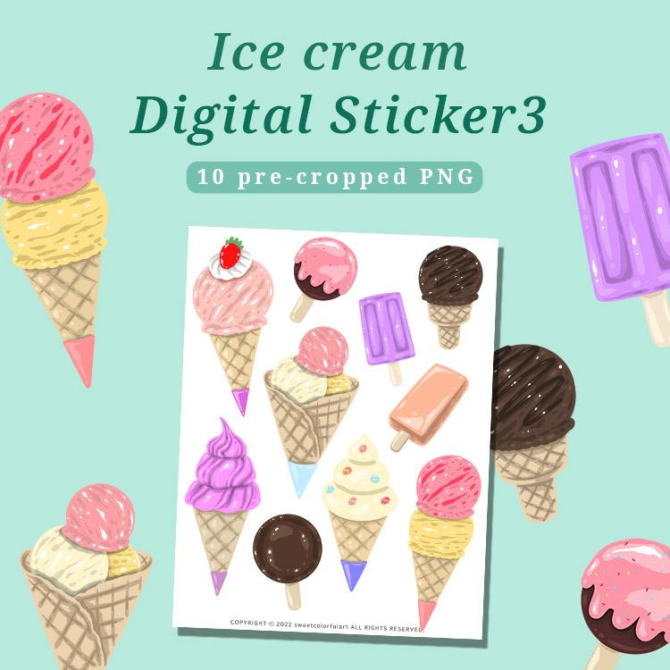 Ice cream digital sticker 3 | Webudding