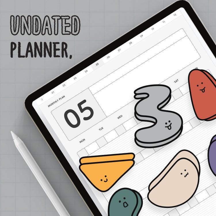 Simple diary&cute stickers | undated | Webudding