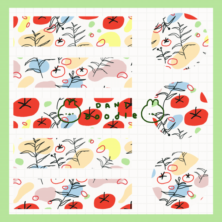 Tomato pattern washi tape sticker | Webudding