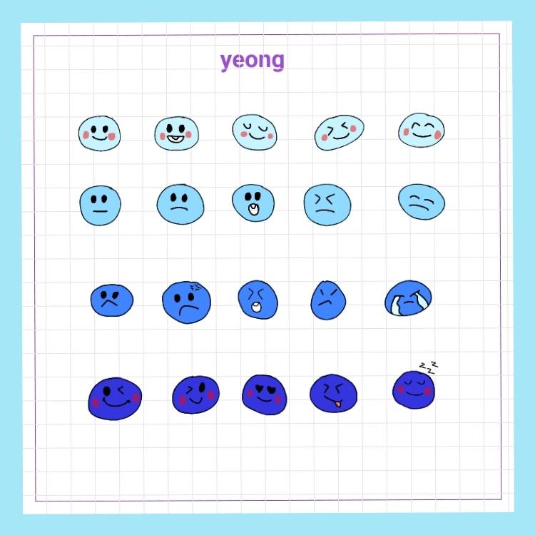 Blue emotion sticker | Webudding