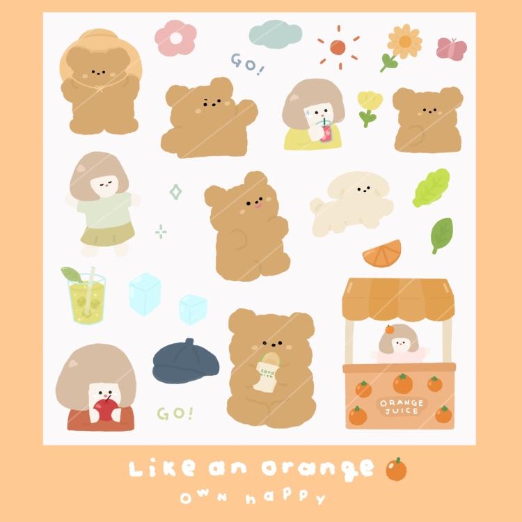 Like an orange sticker ? | cute animal character | Webudding