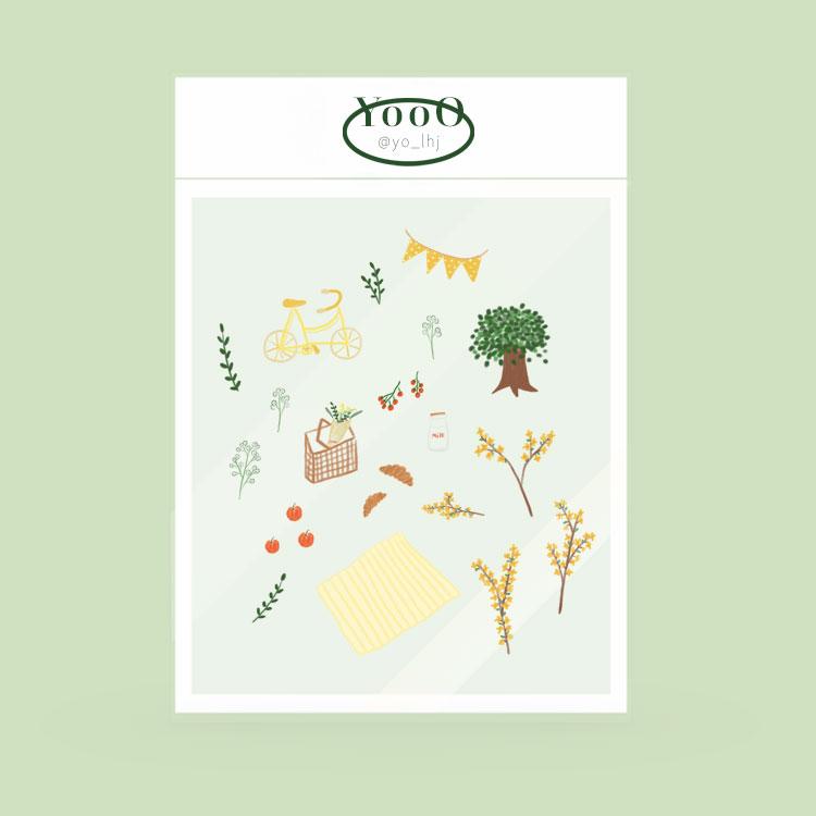 Yellow picnic sticker 1 | Webudding