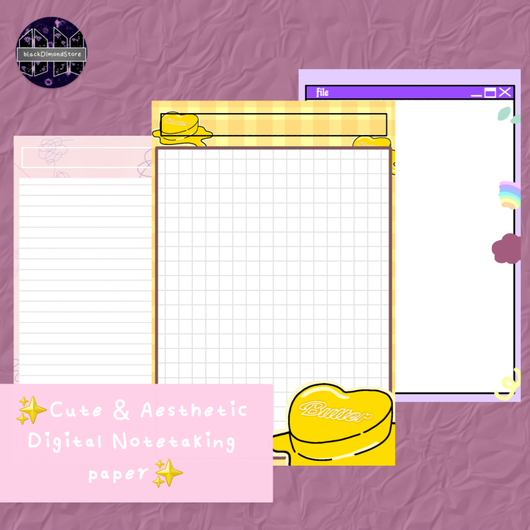 Cute Digital Notetaking Paper Templates | Webudding