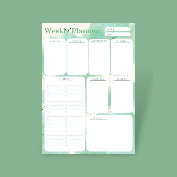 Watercolor Weekly Planner 01 | Webudding