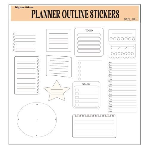 Planner outline sticker | Webudding