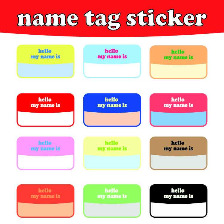 Name tag sticker | Webudding