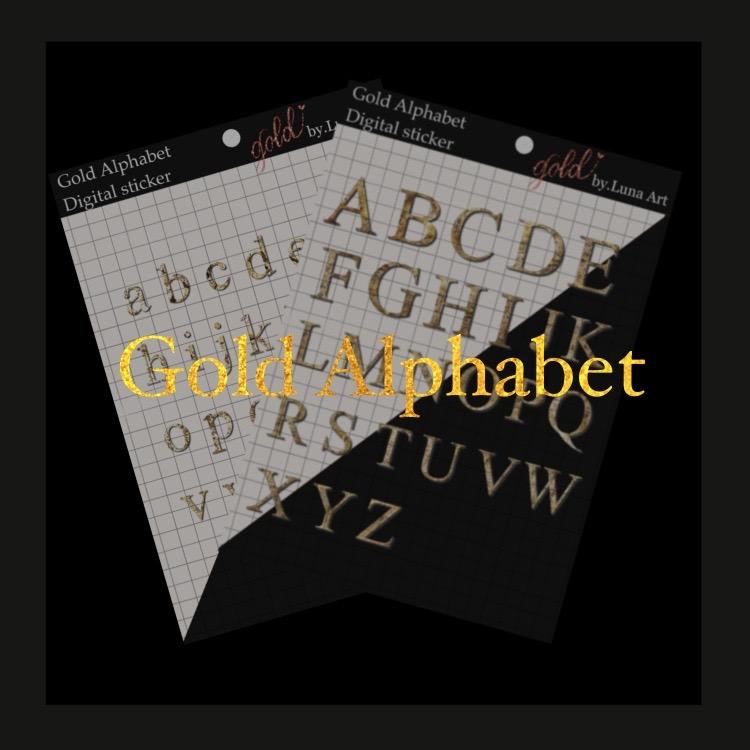 Gold alphabet sticker | Webudding