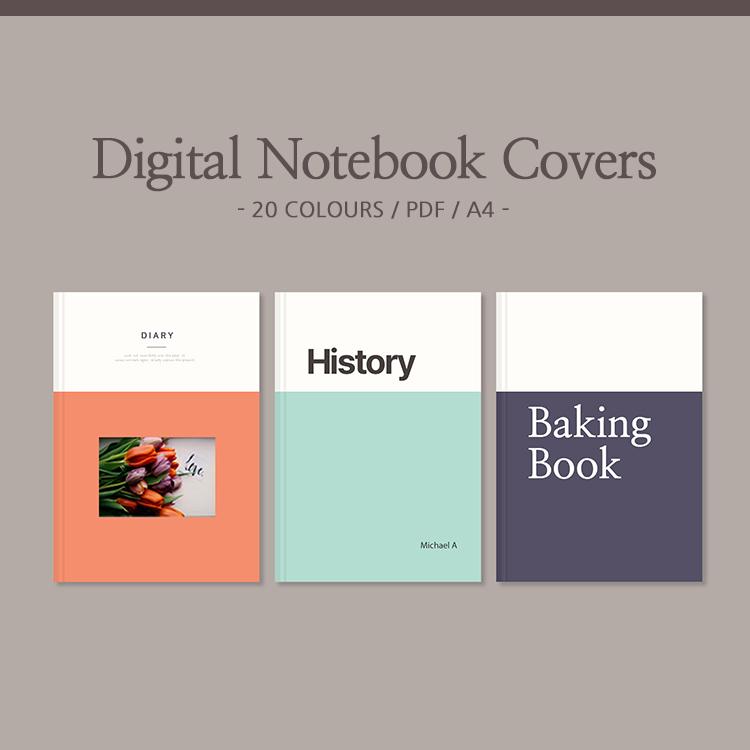 Digital Notebook Covers #9 | 20 Colours | Webudding