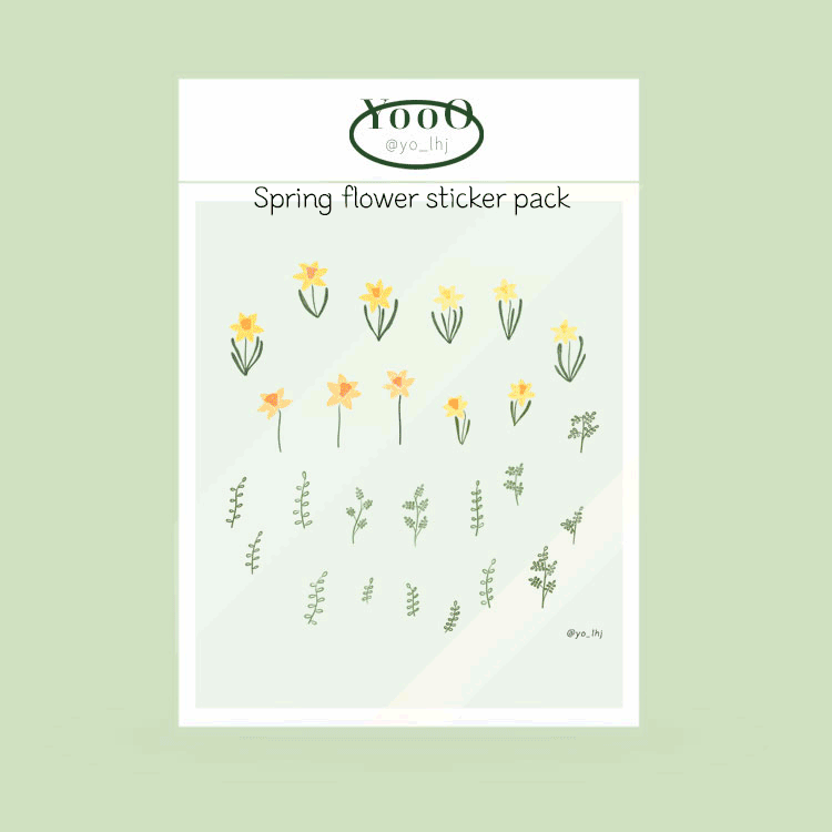 Spring flower sticker pack | 위버딩