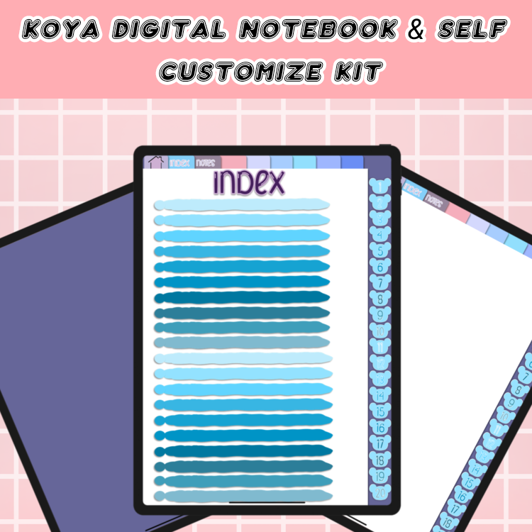 Blue K-pop inspired digital customisable notebook | Webudding