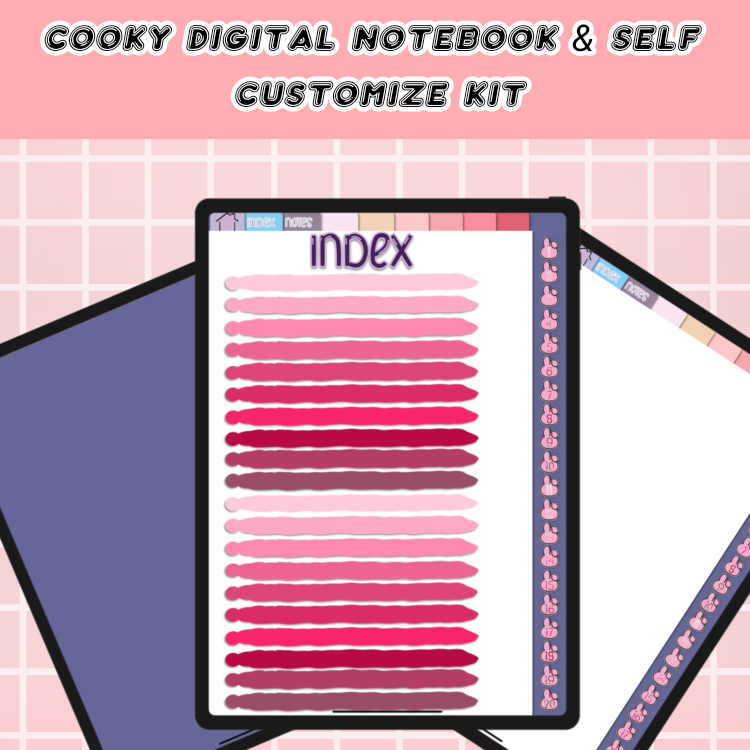 Pink K-pop inspired digital customisable notebook | Webudding