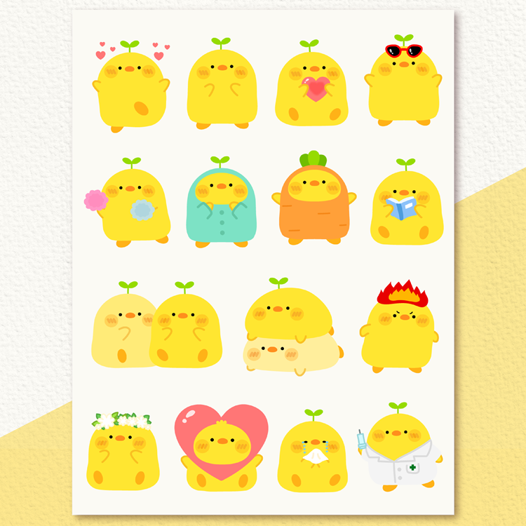 Chick PiyoPi sticker | Webudding