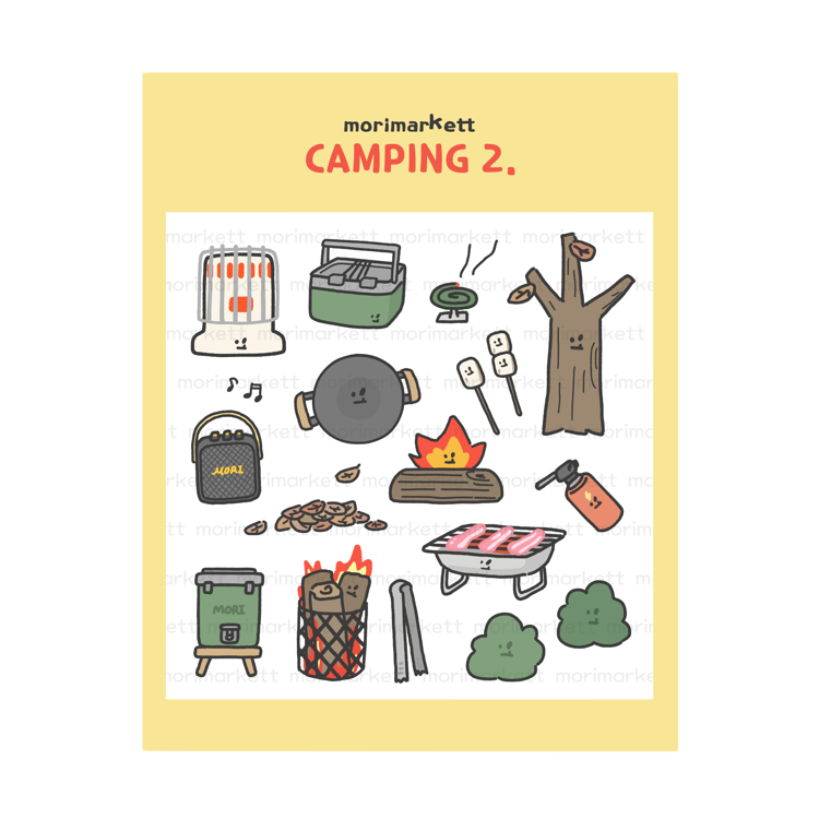 CAMPING 2 sticker | cute illustration | Webudding