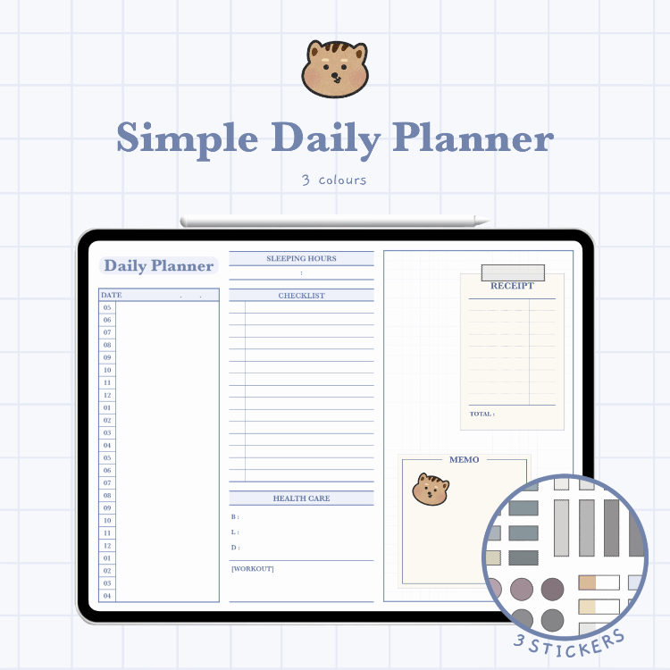 Simple daily planner set | Webudding