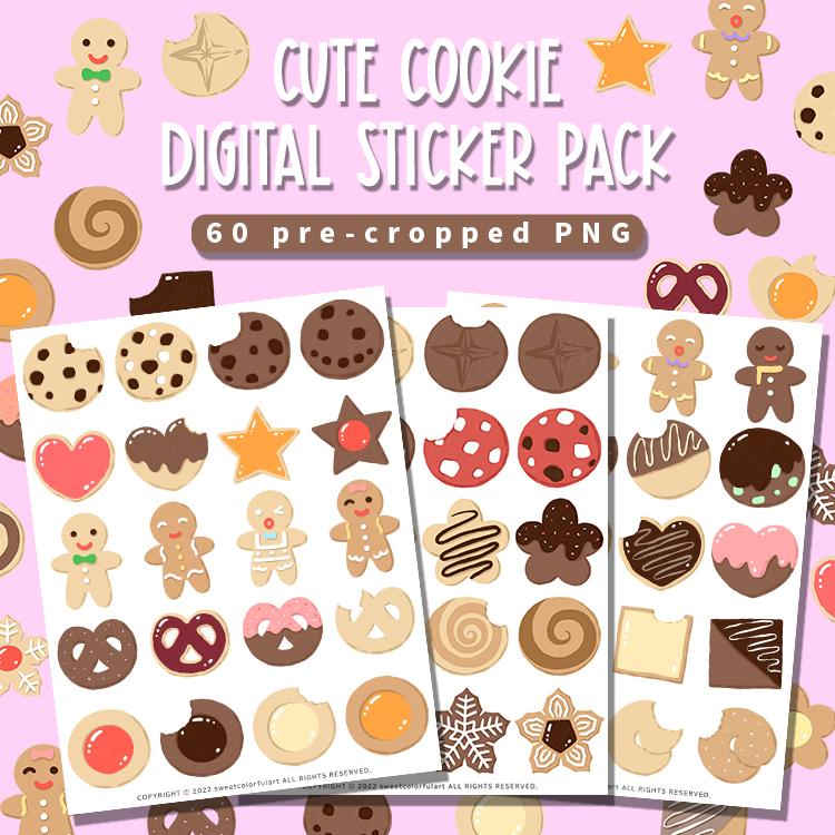Cute cookie digital sticker pack | Webudding
