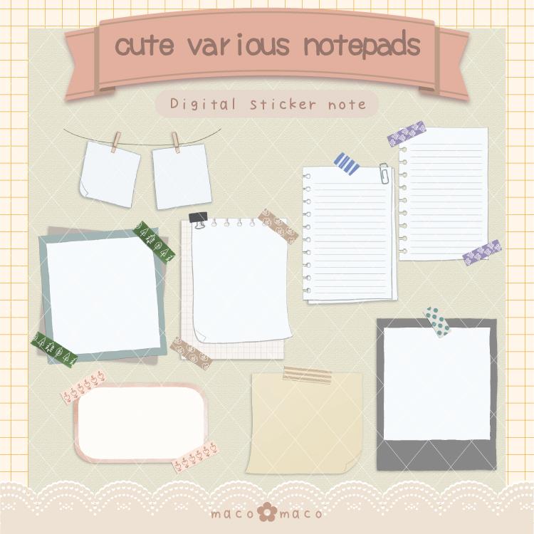Cute various notepads sticker | Webudding