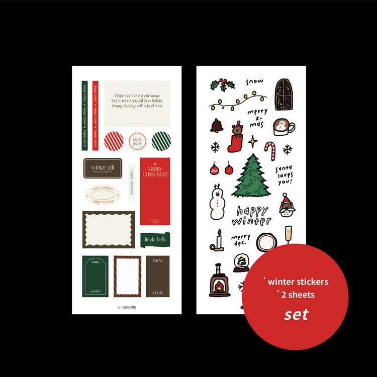 Happy Winter Christmas Stickers SET | Webudding