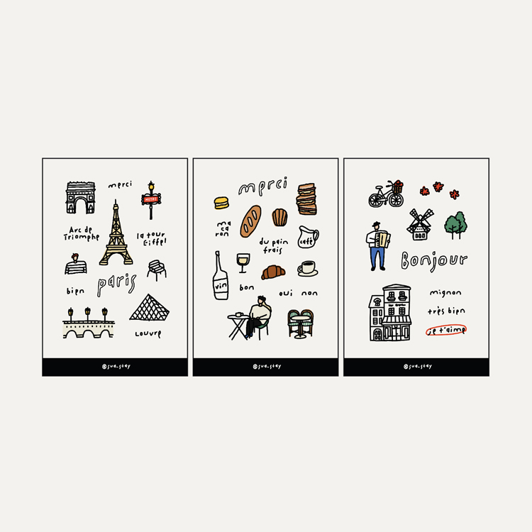 Paris Diary Stickers SET | Webudding