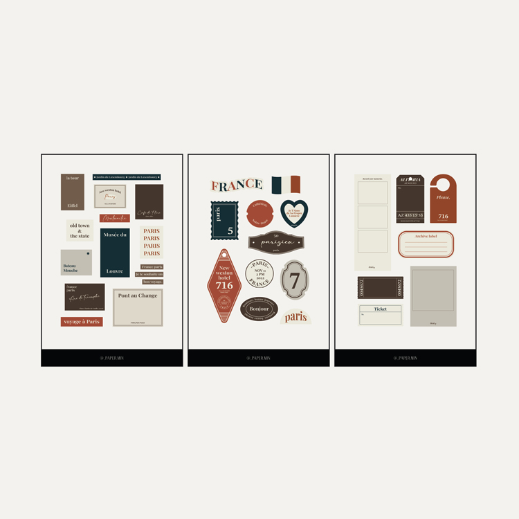 Paris Mood Label Stickers SET | Webudding