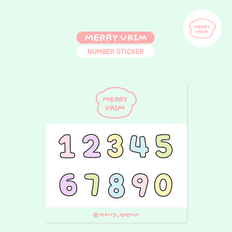 MERRY VRIM NUMBER STICKER | Webudding
