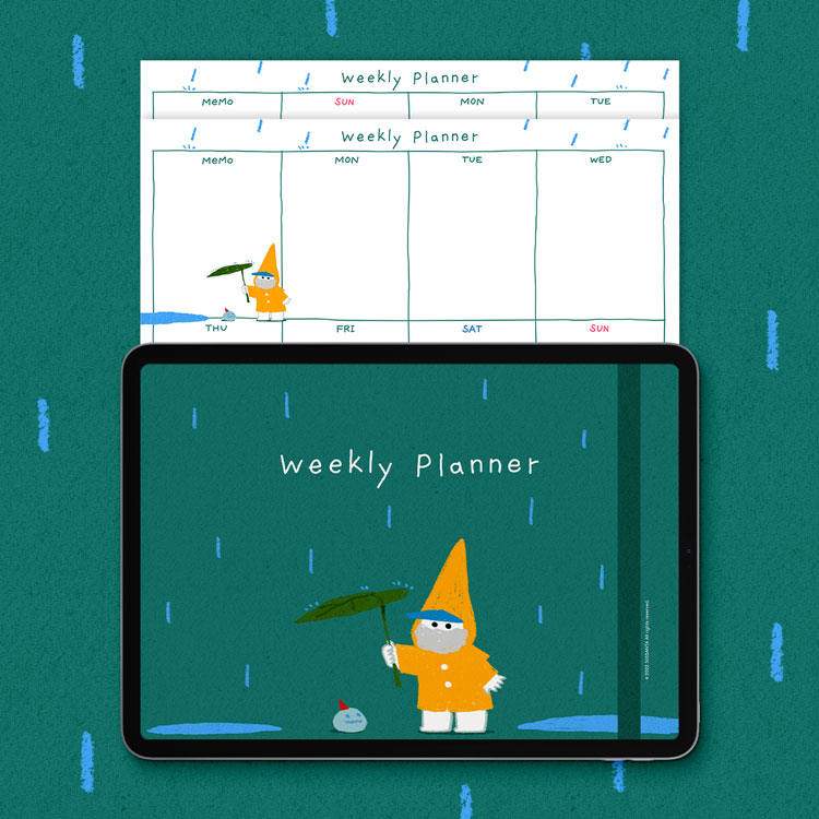 Raincoat Santa Wilby Weekly Planner (Cover+2Types) | Webudding