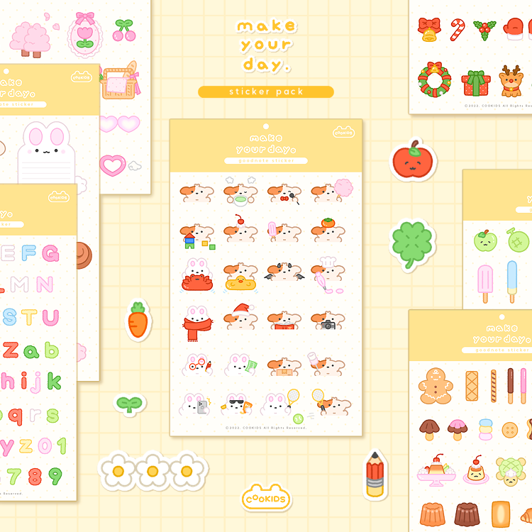 Make Your Day Diary Sticker Pack | 10 types | Webudding