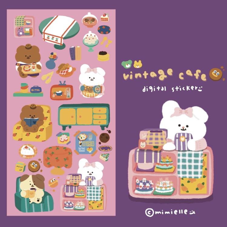 vintage cafe sticker | Webudding